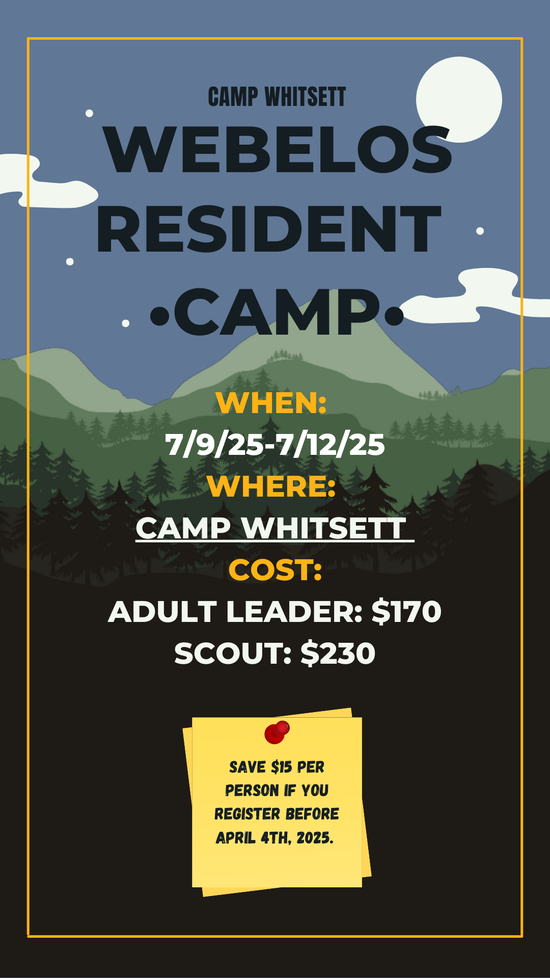 2025 Camp Whitsett Webelos Camp